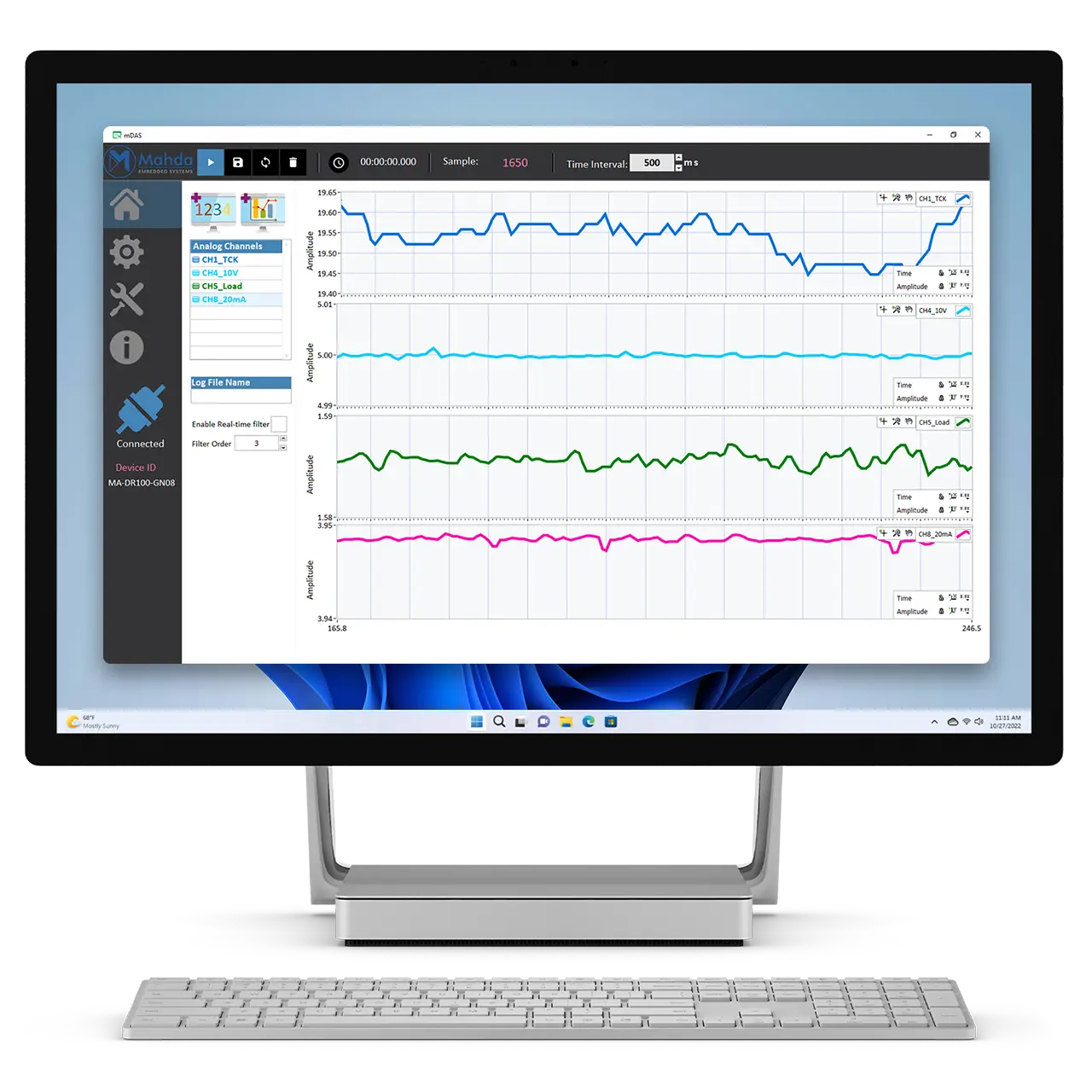 نرم‌افزار مشاهده و پردازش سیگنال mDAS - شرکت مهندسی مهدا